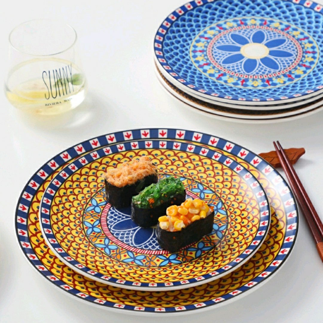 Ceramic 8inch Plate 10inch Plate Moroccan Style Nordic Tableware Dinner ...