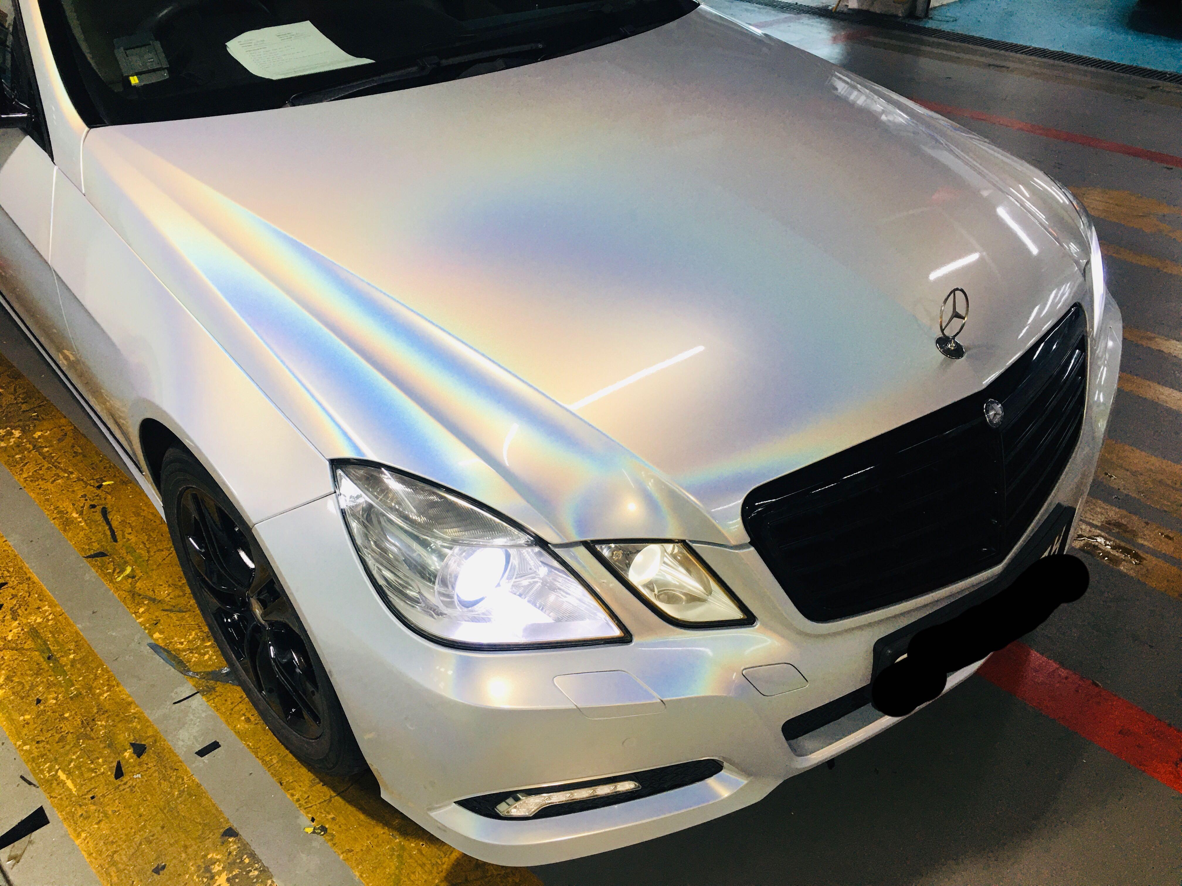 White Holographic Car Wrap