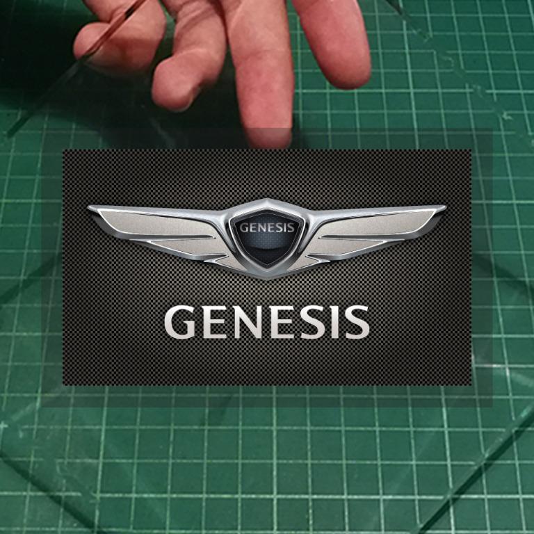 GENESIS : Souvenir Static Cling Car Decals . 105 x 65 mm . Free Normal ...