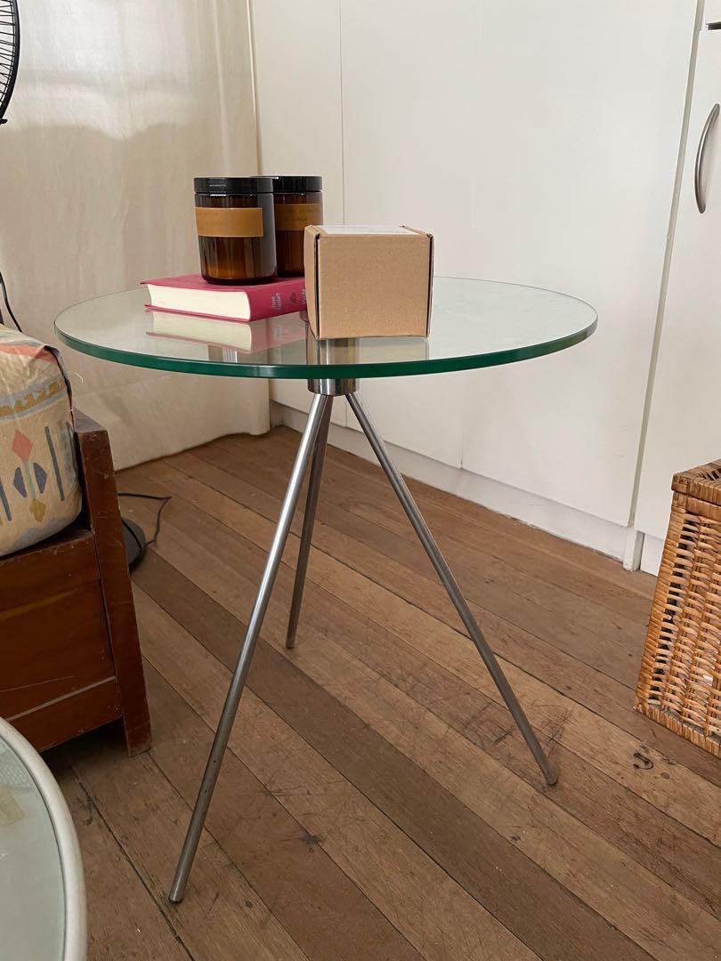 Glass chrome legs table retro, Furniture & Home Living, Furniture ...