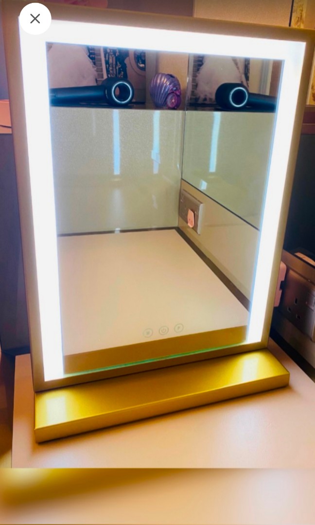 Golden classy outlook vanity mirror 46w 34h 12D, Furniture & Home ...