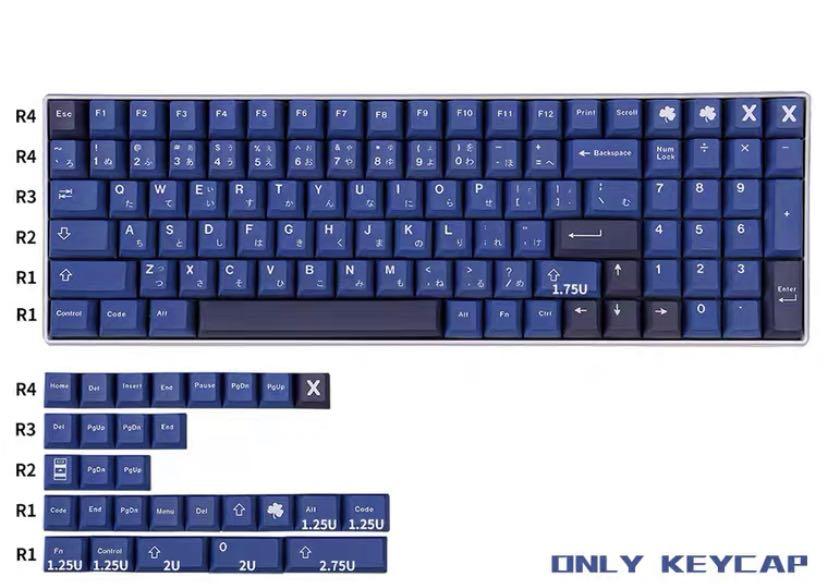 [NEW] PBT Striker Blue Japanese English Keycaps, Computers & Tech ...
