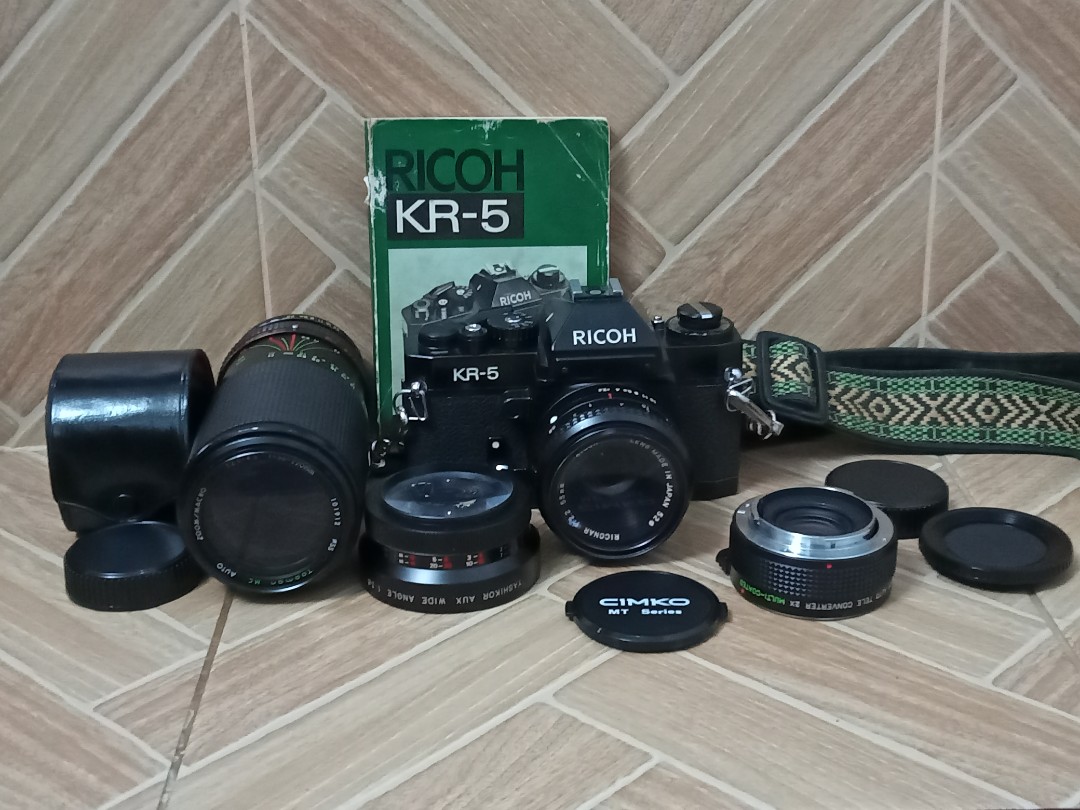 Ricoh KR-5 Film Camera Set, Photography, Cameras on Carousell