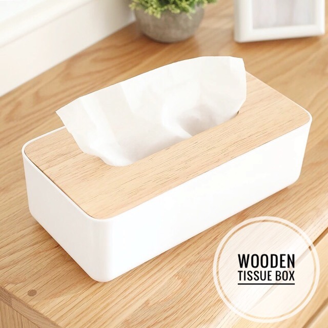 Scandinavian Wooden Tissue Box Holder Muji Style, Furniture & Home ...