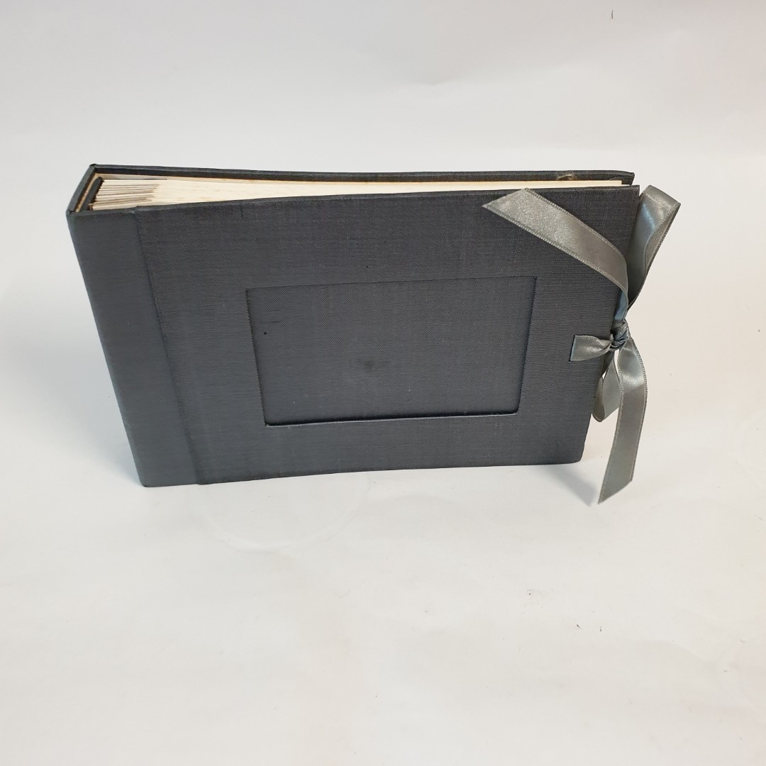 Silk Photo Album / Scrapbook with interscrew binding and ribbon ...