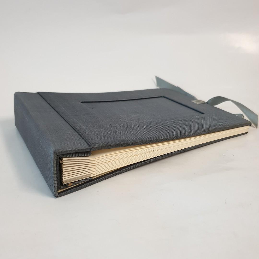 Silk Photo Album / Scrapbook with interscrew binding and ribbon ...