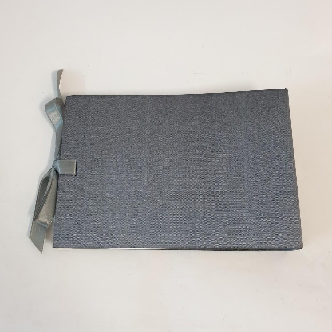 Silk Photo Album / Scrapbook with interscrew binding and ribbon ...