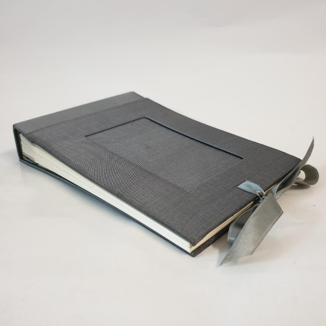 Silk Photo Album / Scrapbook with interscrew binding and ribbon ...