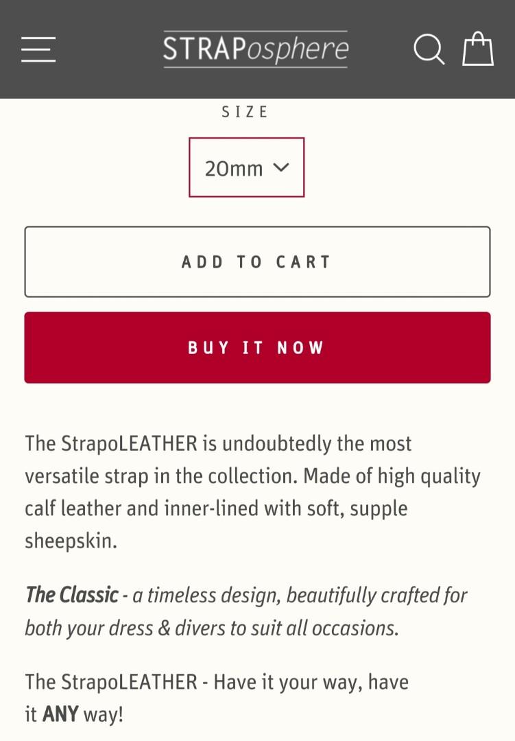 Straposphere brown watch strap 20mm, Luxury, Watches on Carousell