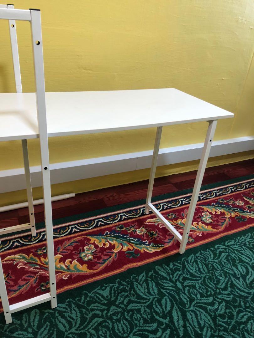[FREE DELIVERY] Study table with small side shelf and 2 chairs ...