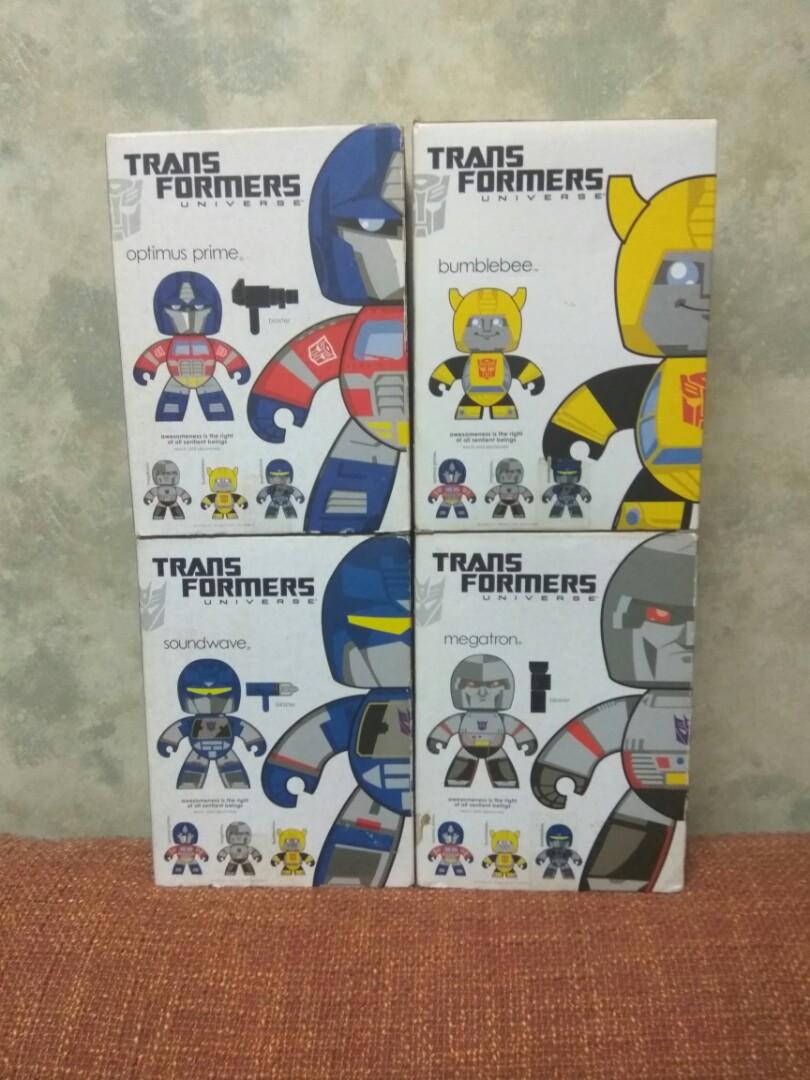Transformers Mighty Muggs Optimus prime , Soundwave , bumblebee ...
