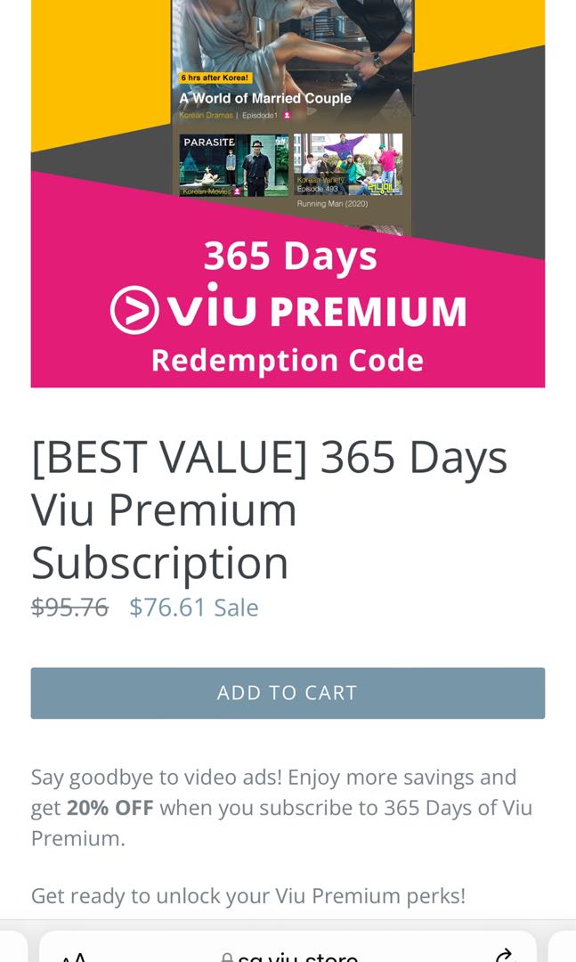 Viu premium, Tickets & Vouchers, Vouchers on Carousell