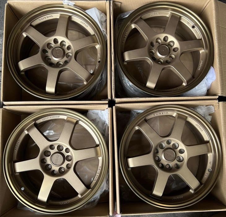 16” TE37 design Bronze code 6018 mags 5Holes pcd 100-114 Bnew, Car ...