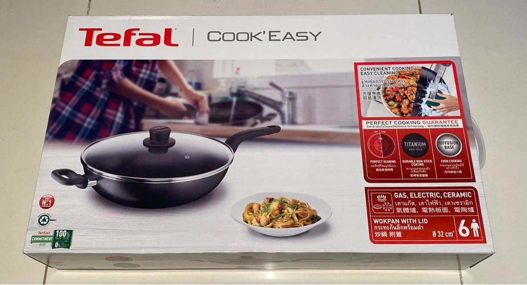 Brand New Tefal 32cm wok with lid, Furniture & Home Living, Kitchenware & Tableware, Cookware ...