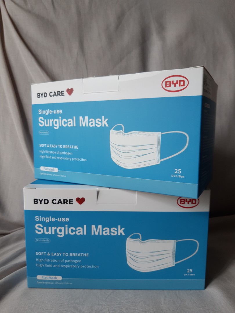BYD Care Single-use surgical mask, Health & Nutrition, Face Masks ...