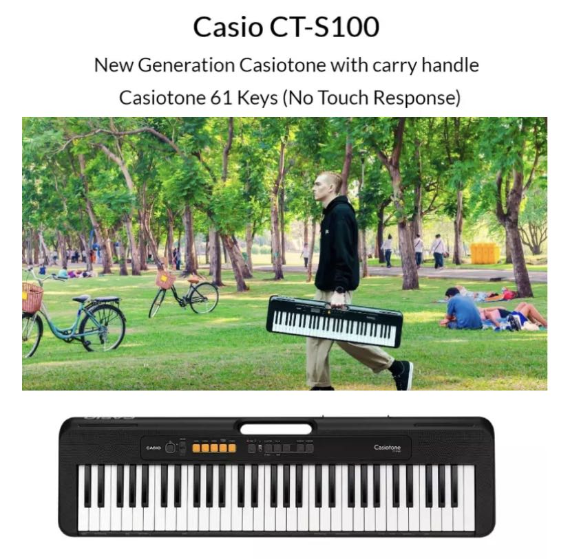 Casio CT-S100 Black Portable Digital Casiotone Keyboard, Hobbies & Toys ...