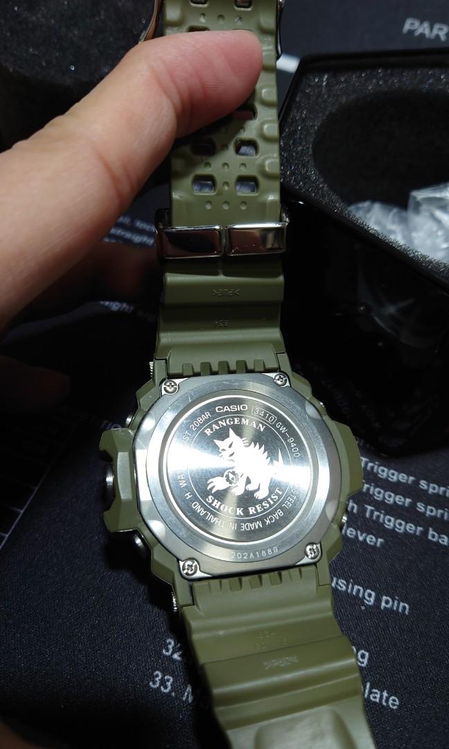 Casio G Shock GW-9400-3CR 貓人 Ranger Green, 名牌, 手錶 - Carousell