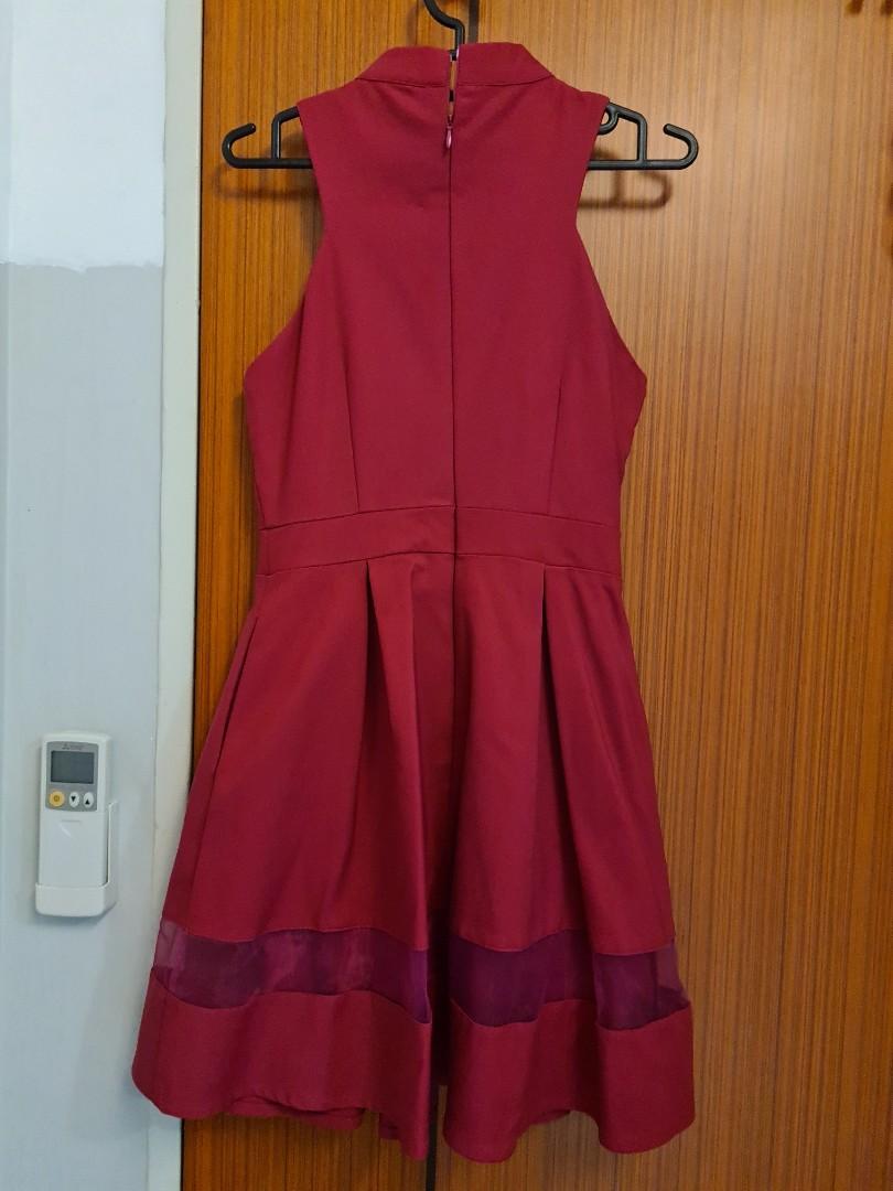 Crimson Color Dress, Women's Fashion, Dresses & Sets, Dresses on Carousell