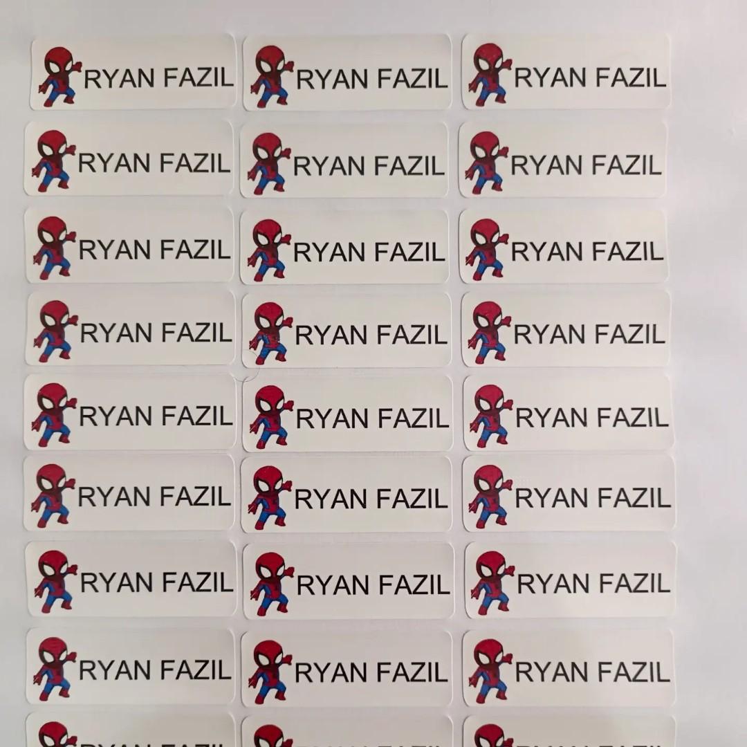 Custom Kids Name Label Sticker, Hobbies & Toys, Stationery & Craft, Art ...