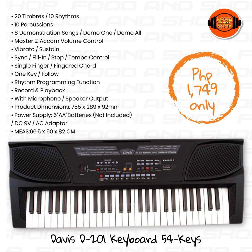 Davis D-201 Keyboard 54-Keys, Hobbies & Toys, Music & Media, Musical ...
