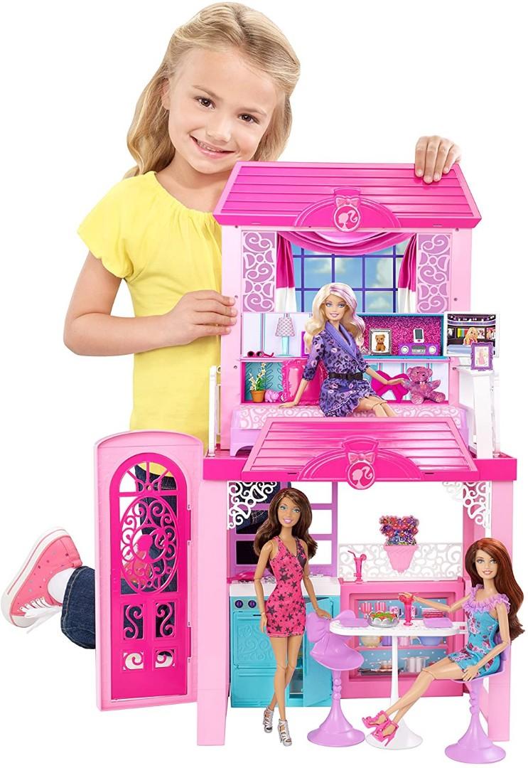 Mattel Barbie Glam Vacation 2 Storey Doll House 70cm, Hobbies & Toys ...