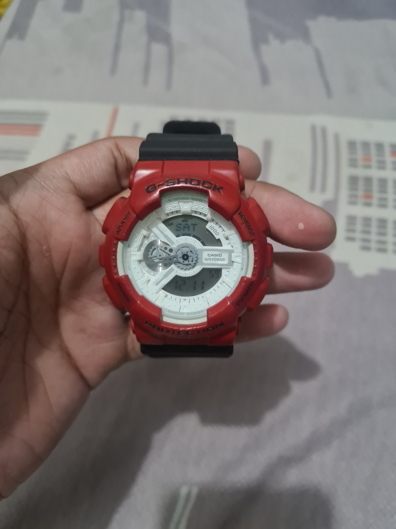 Gshock GA110 Red White, Men's Fashion, Watches & Accessories, Watches ...