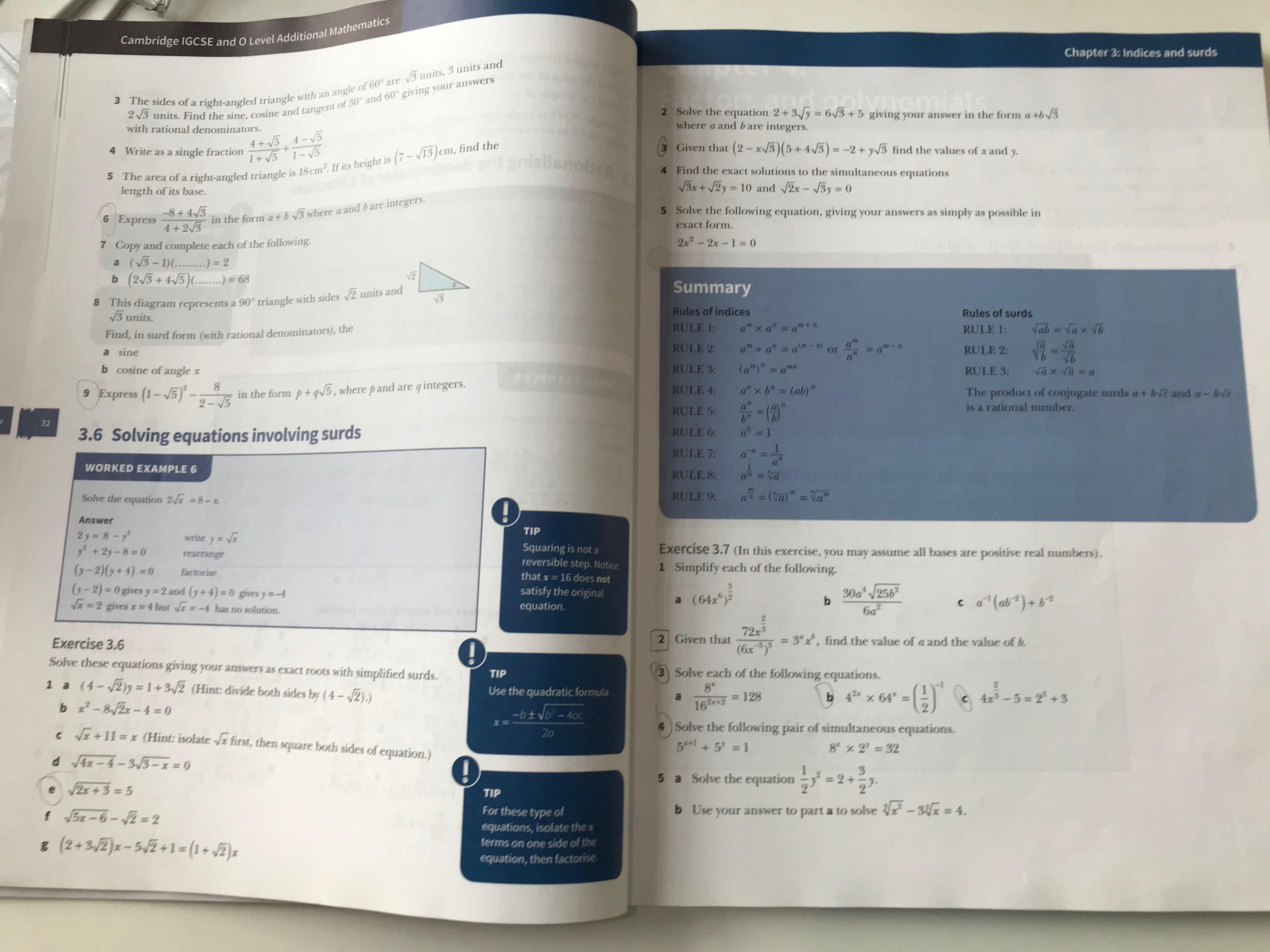 IGCSE Add Maths Practice Book, Hobbies & Toys, Books & Magazines ...