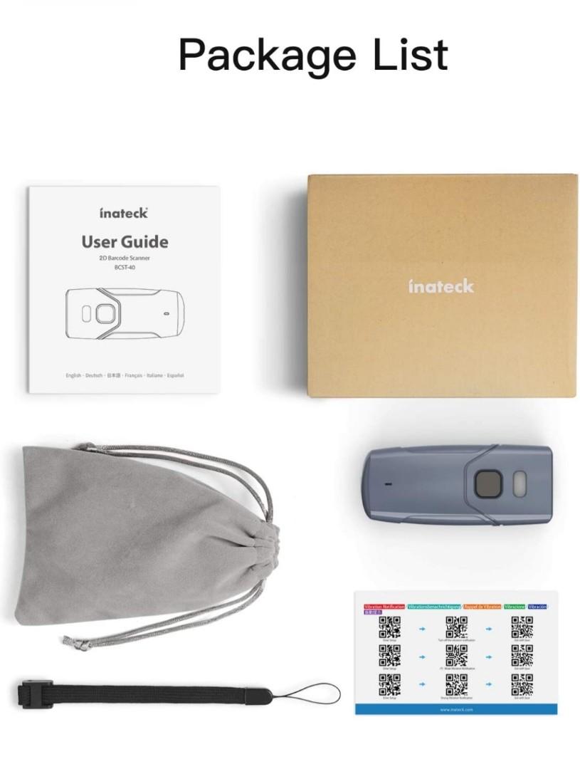 Inateck Barcode Scanner 2D, Bluetooth Barcode Scanner, Bluetooth 5.0 ...