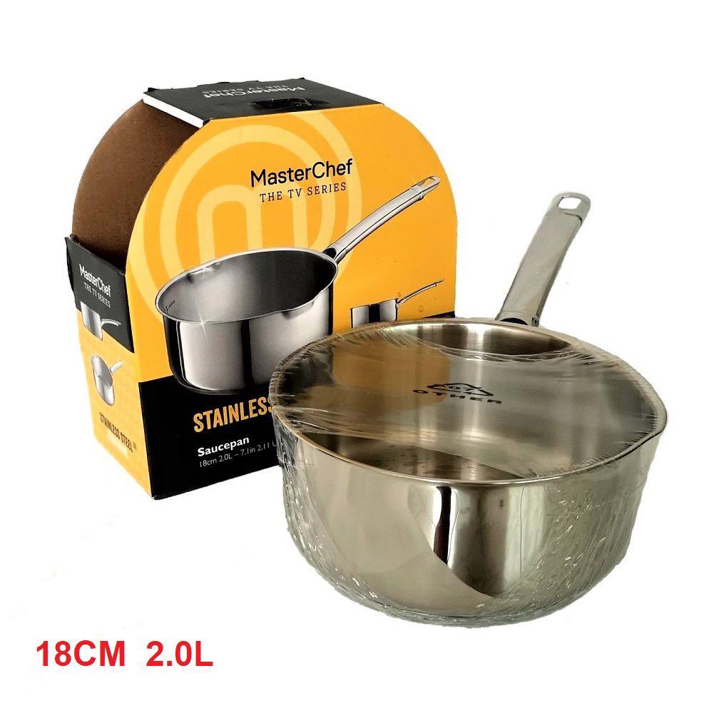MASTERCHEF Stainless Steel Saucepan 18CM 20L, Furniture & Home Living ...