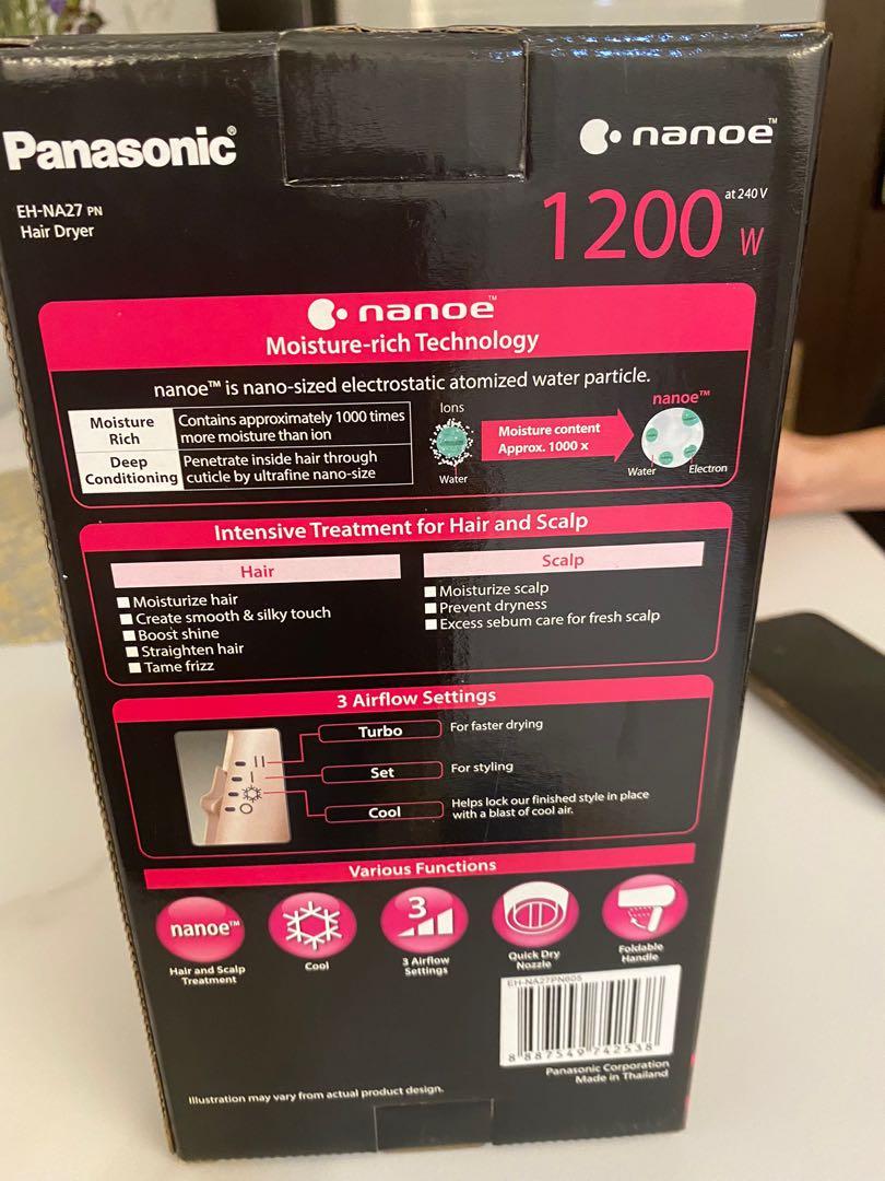 Panasonic EH-NA27 Nanoe Hair Dryer @$88 brand new!, Beauty & Personal ...