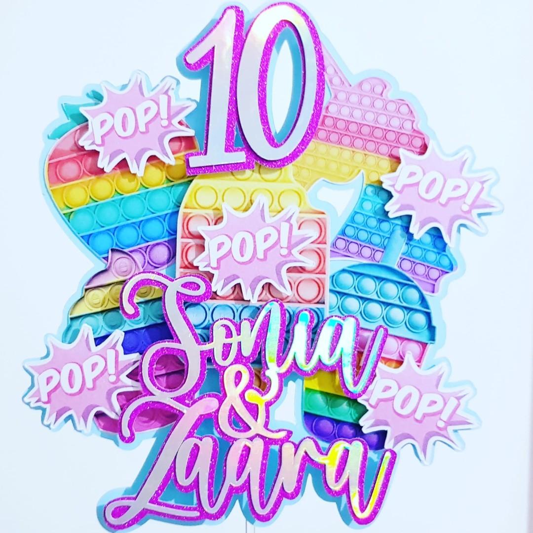 Pop It Custom Birthday Cake Topper, Hobbies & Toys, Stationery & Craft ...