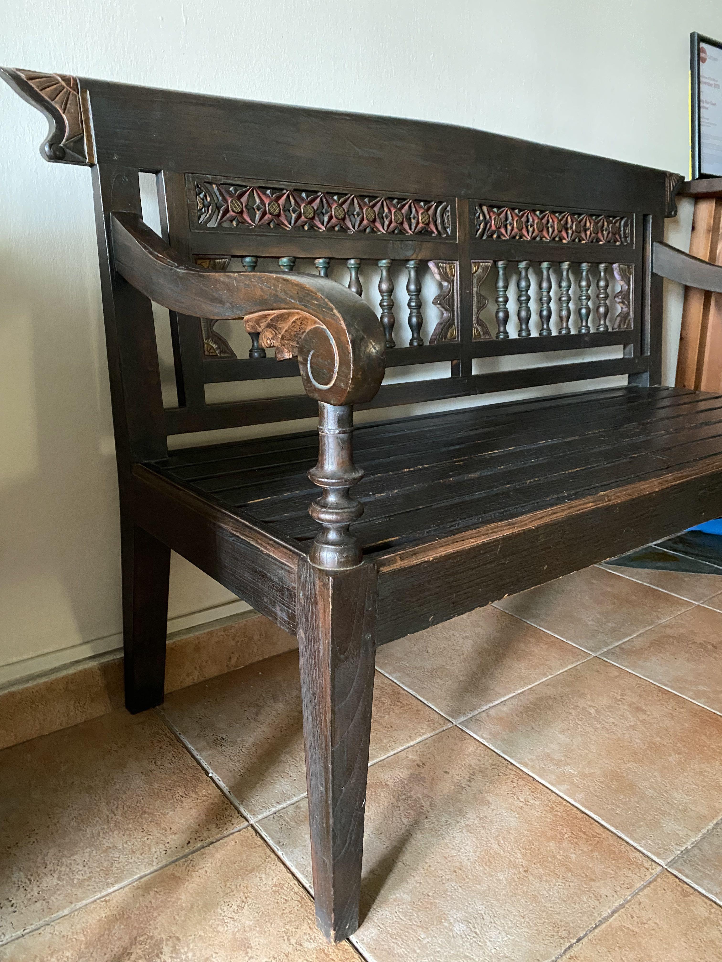Rustic Teakwood Balinese Bench / Chair, Furniture & Home Living ...