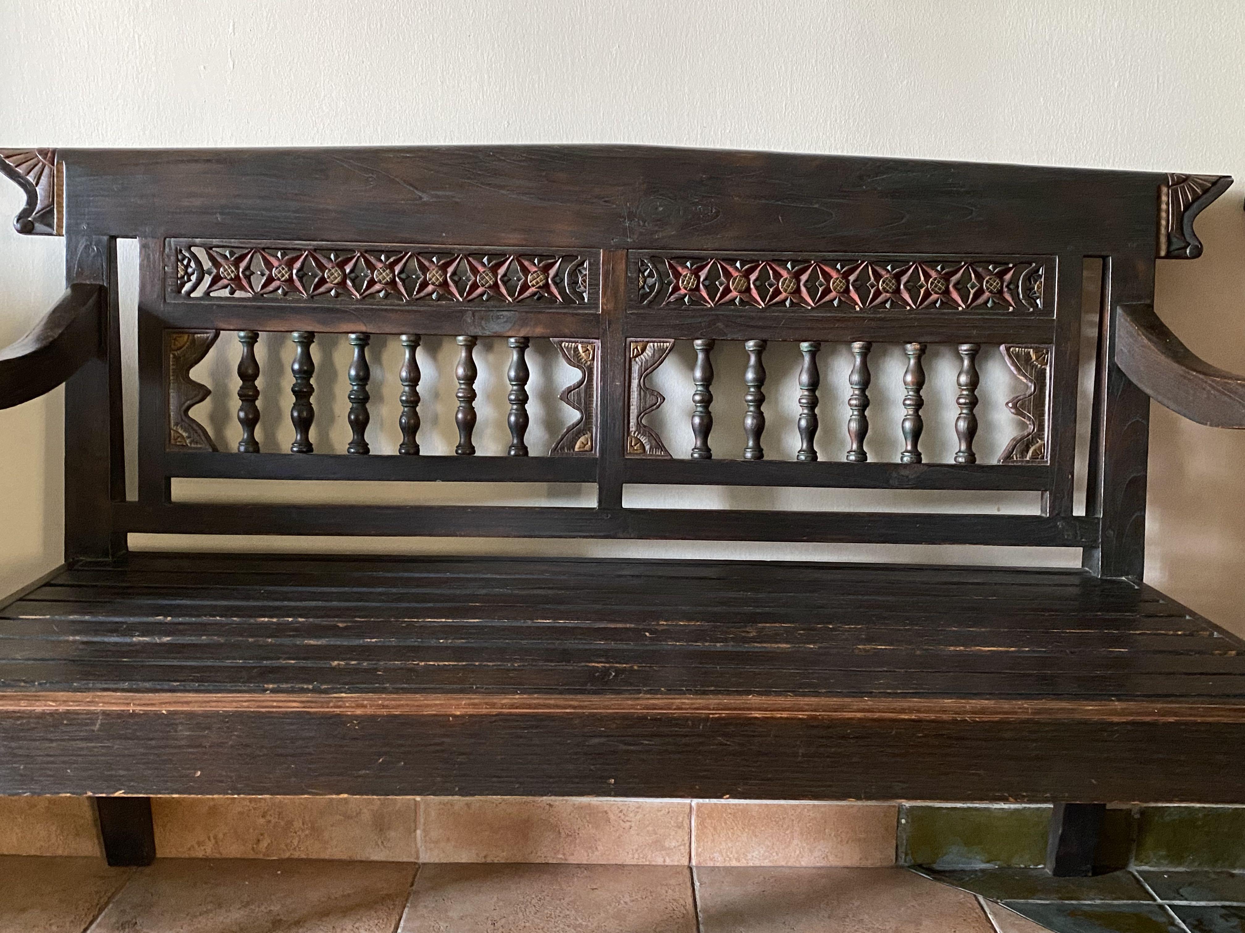 Rustic Teakwood Balinese Bench / Chair, Furniture & Home Living ...