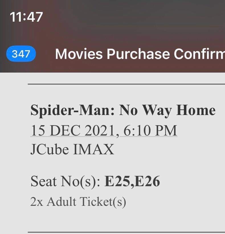 Spider man no way home ticket, Tickets & Vouchers, Local Attractions ...