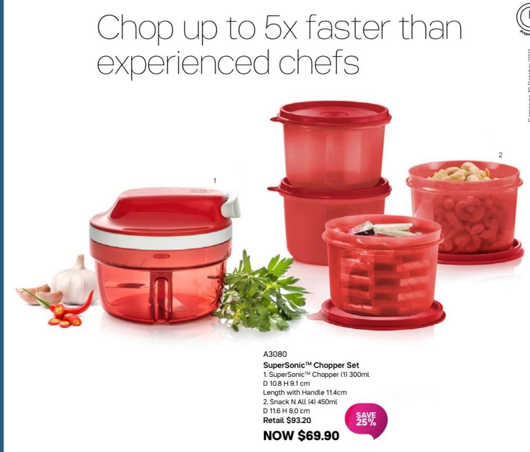 Tupperware Supersonic Chopper Set, TV & Home Appliances, Kitchen ...
