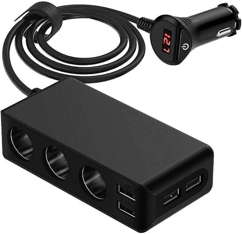 [Upgraded Version] Tesla's 3-Socket Cigarette Lighter Adapter, 12V/24V ...