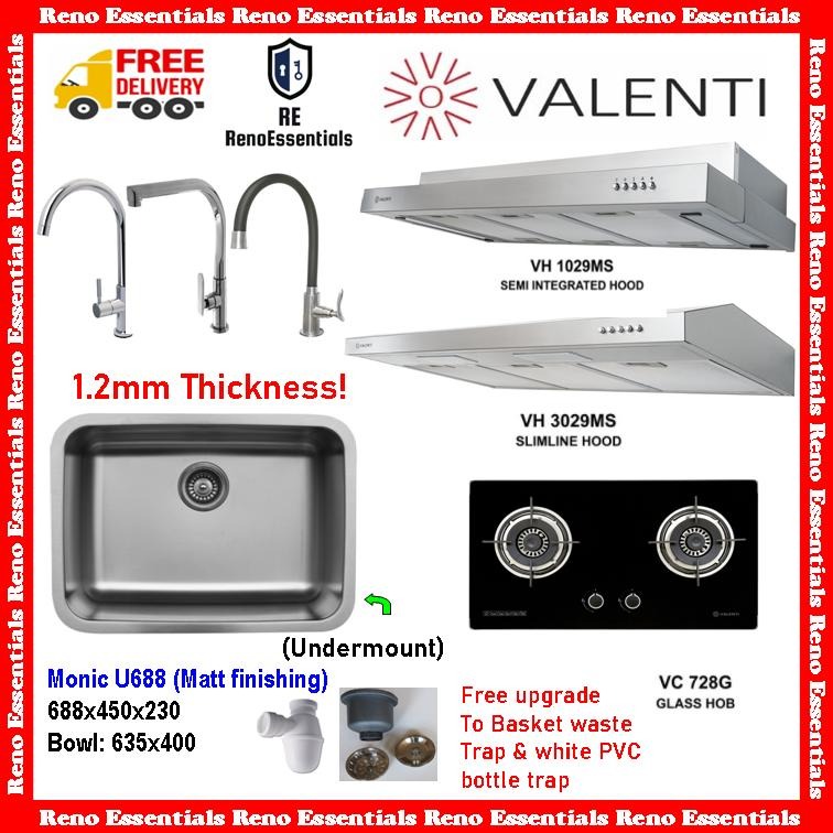 Valenti Kitchen package // Hood and hob , Kitchen sink , kitchen tap ...