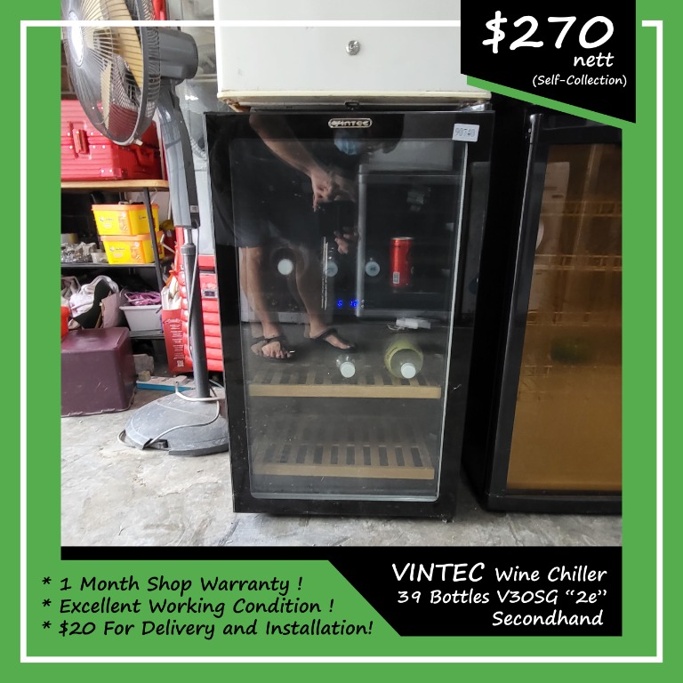 VINTEC Wine Chiller 39 Bottles V30SG "2e", TV & Home Appliances ...