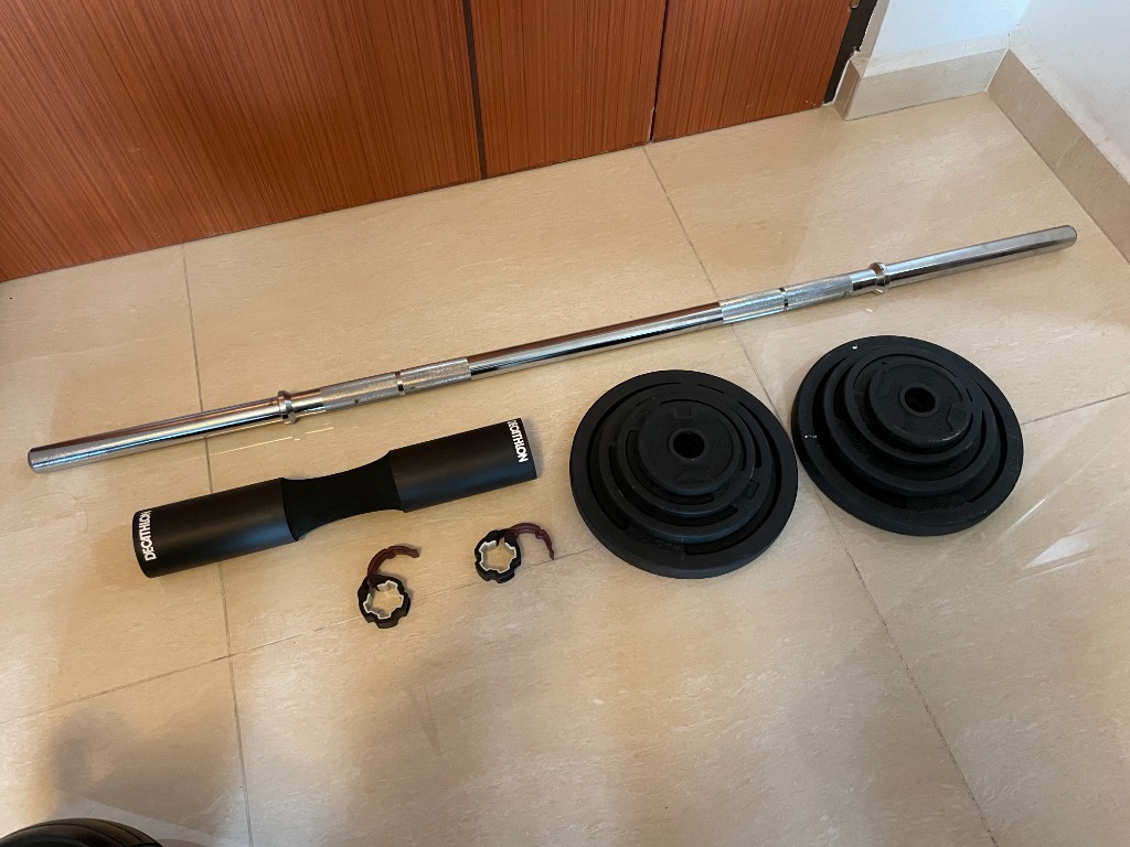 Weight Training Bar, Hip Thrust Squat Bar Sleeve, Smart Disc Collar and ...