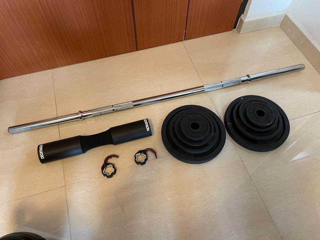 Weight Training Bar, Hip Thrust Squat Bar Sleeve, Smart Disc Collar and ...