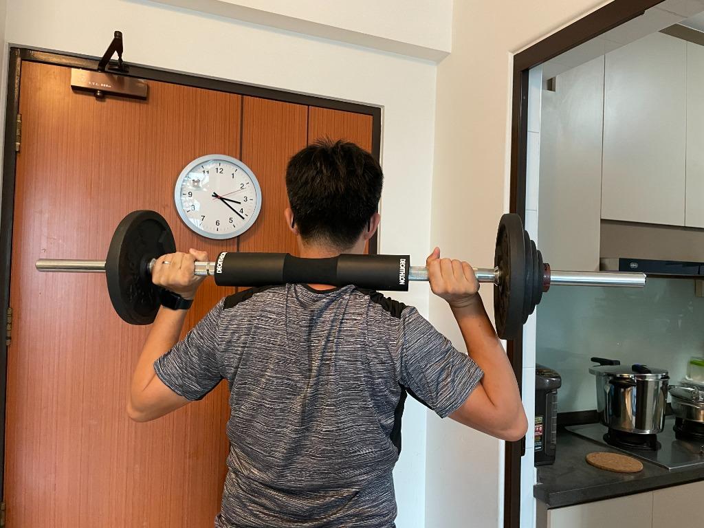 Weight Training Bar, Hip Thrust Squat Bar Sleeve, Smart Disc Collar and ...