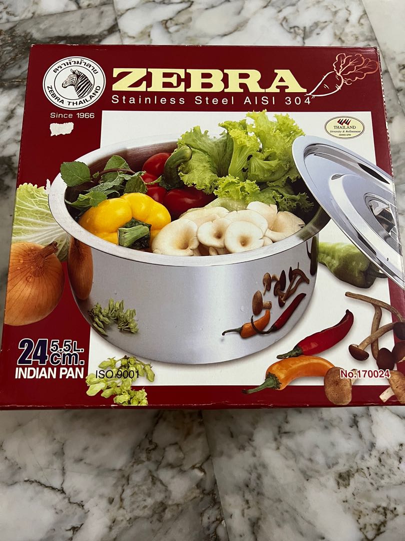 Zebra stainless steel Indian pan (24cm), Furniture & Home Living ...