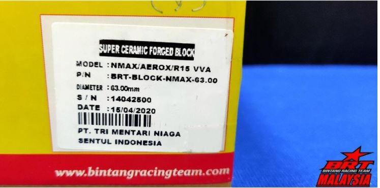 Aerox 155 / sniper 155 / R15 / Nmax 155 BRT CERAMIC BLOCK KIT * slip ...