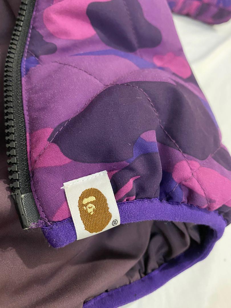 Bape Purple Camo Puffer Jacket, Luxury, Apparel on Carousell