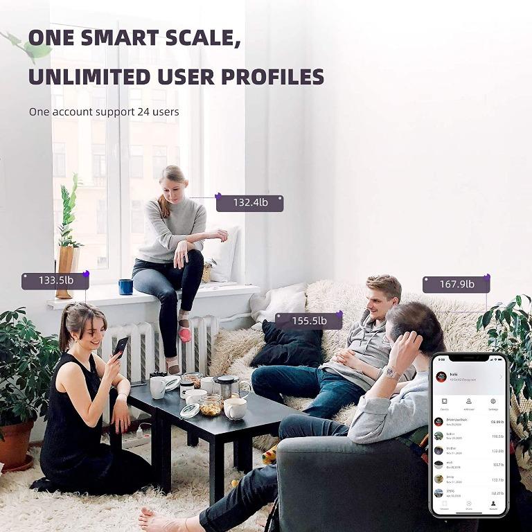 Body Fat Scale, Posture Extra Large Display Digital Bathroom Wireless ...