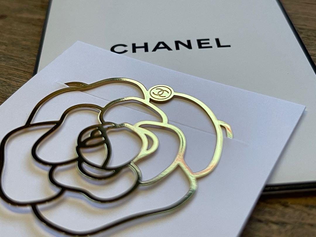 CHANEL Camellia Metal Gold Bookmark + Packaged in Chanel Envelope ...