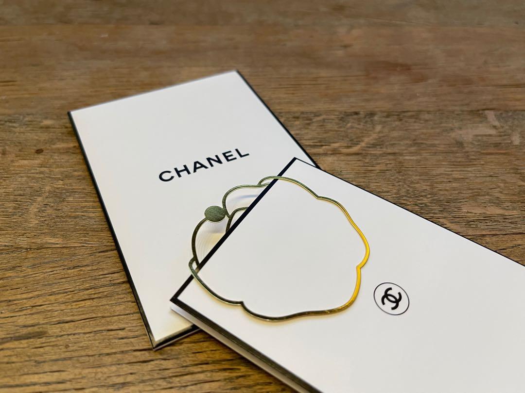 CHANEL Camellia Metal Gold Bookmark + Packaged in Chanel Envelope ...