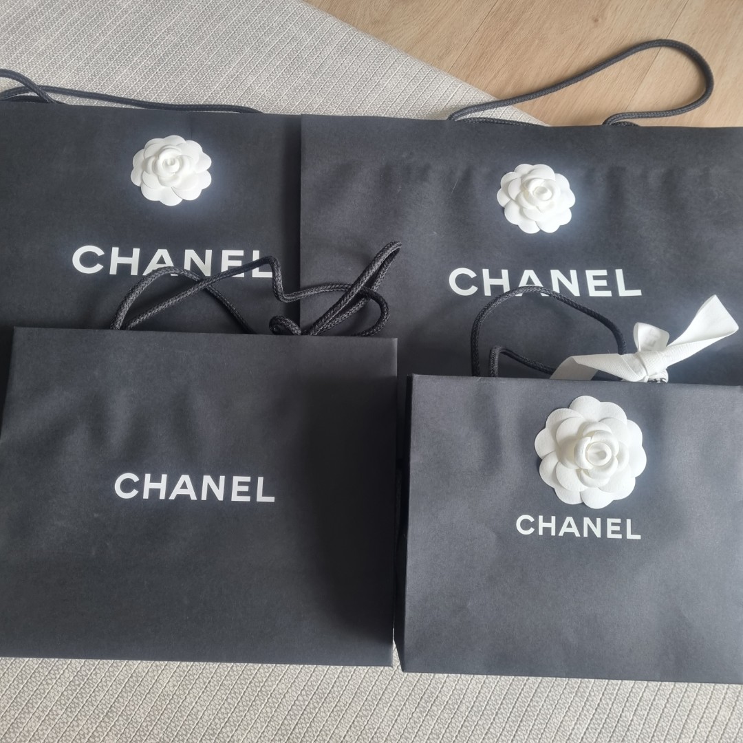 Chanel paper bag ( various sizes), Luxury, Bags & Wallets on Carousell