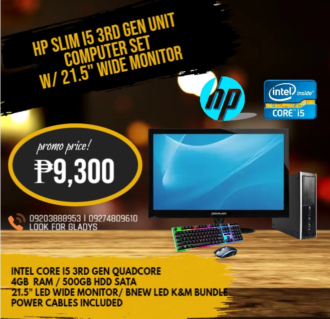 COMPUTER SET I5 3RD GEN 4GB| 500GB HDD| 21.5" LED MONITOR| BNEW LED KM ...