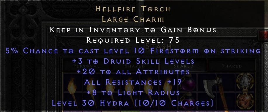 D2R Diablo II Resurrected 1212 Sale Hellfire Torch All classes Unid too ...
